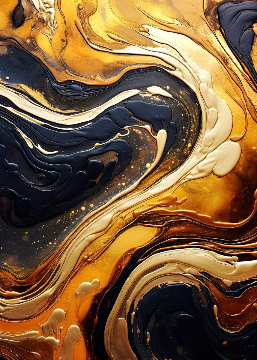 'Acrylic Paint Pour 28' Poster, picture, metal print, paint by Pixel Ink | Displate