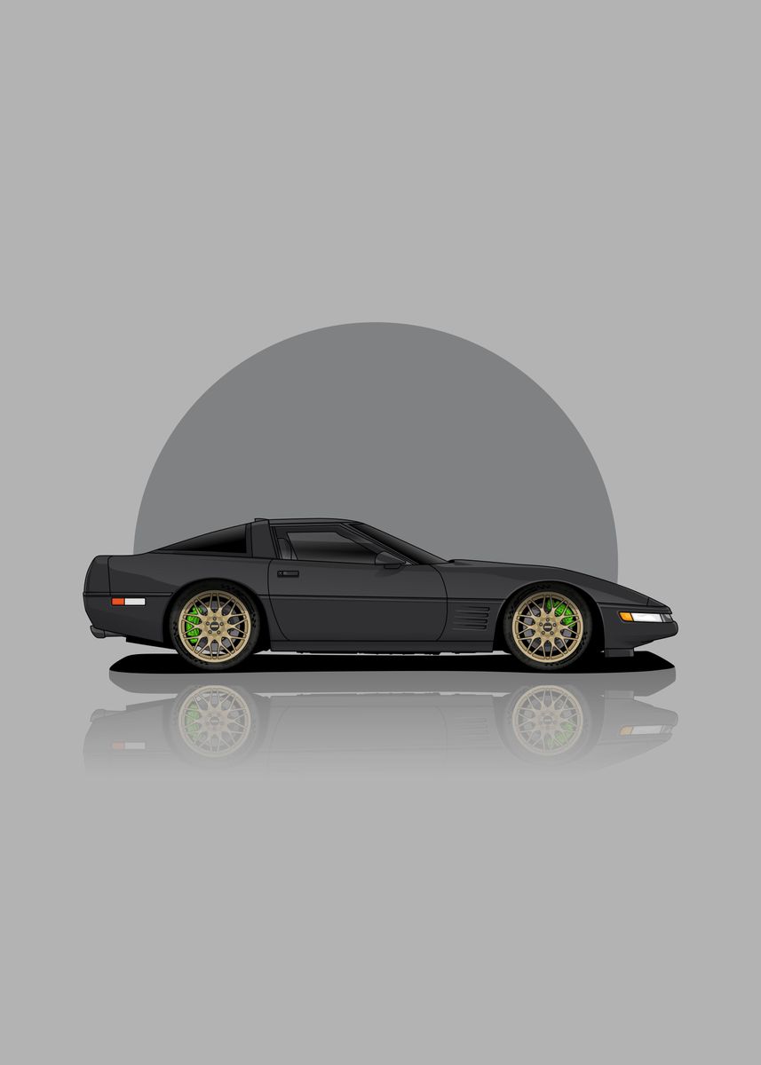 'Art Chevrolet Corvette C4' Poster by Dodi Firdaus | Displate