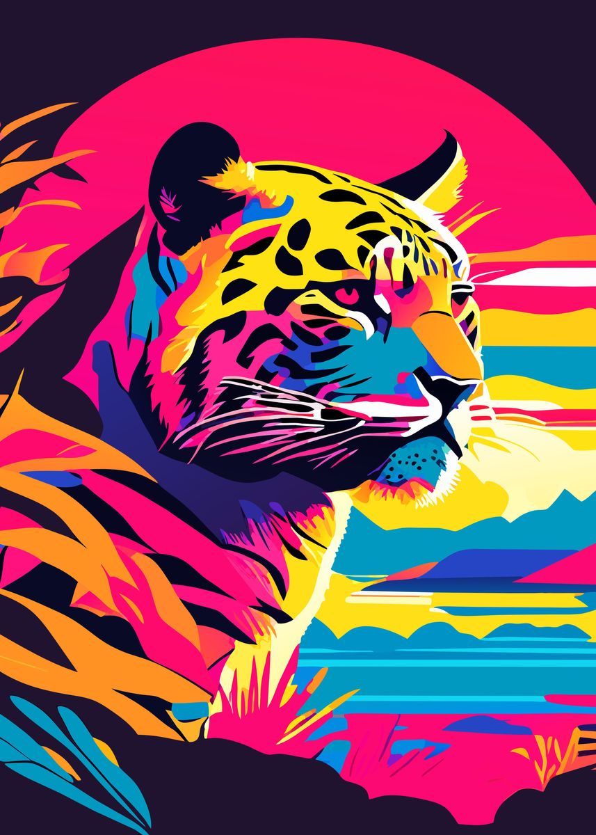 'Colorful Wild Tiger' Poster, picture, metal print, paint by crbn ...