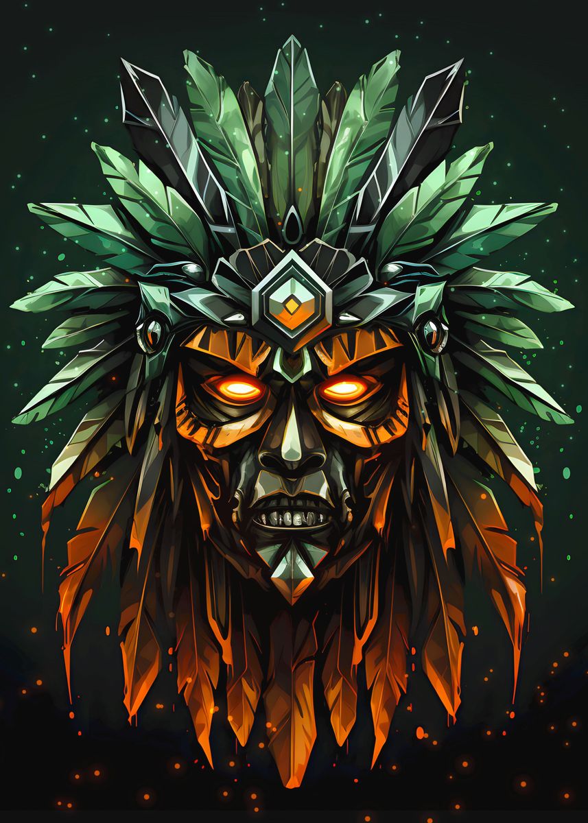 'Chief mask' Poster, picture, metal print, paint by Beleburba | Displate
