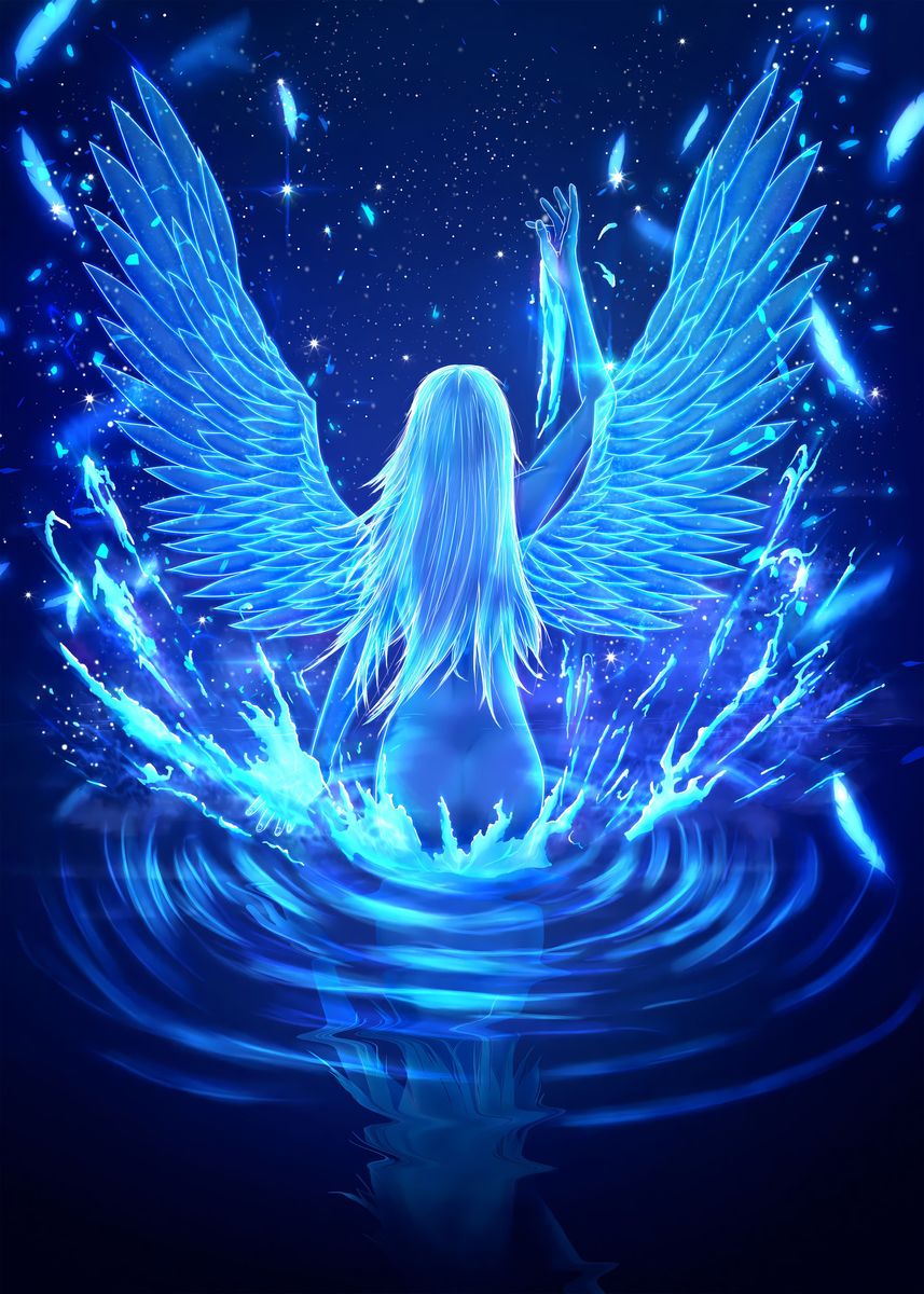 'Angel Rising from Darkness' Poster, picture, metal print, paint by Lux ...