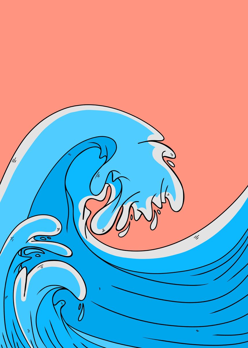 'A splash of waves' Poster, picture, metal print, paint by Steve Wade ...