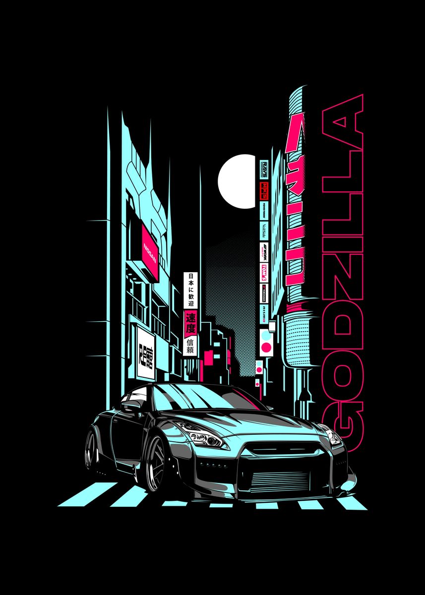 'Japan Supercar Racing Car' Poster, picture, metal print, paint by ...