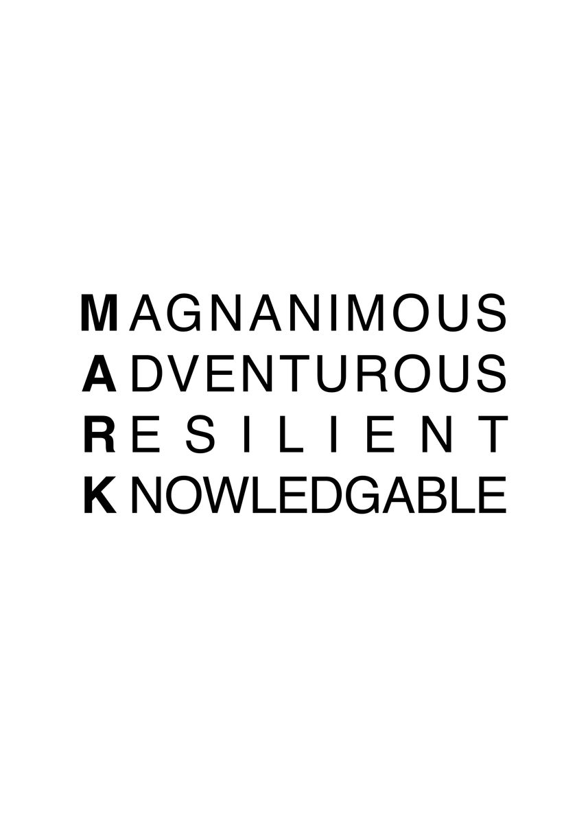 'MARK' Poster by MINIMAL QUOTES | Displate