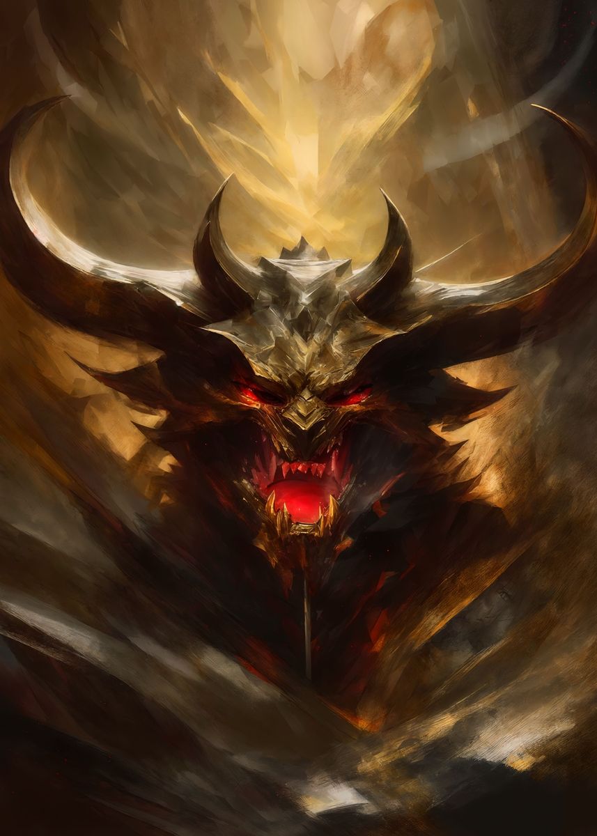 'Face of the demon' Poster, picture, metal print, paint by Lukasz ...