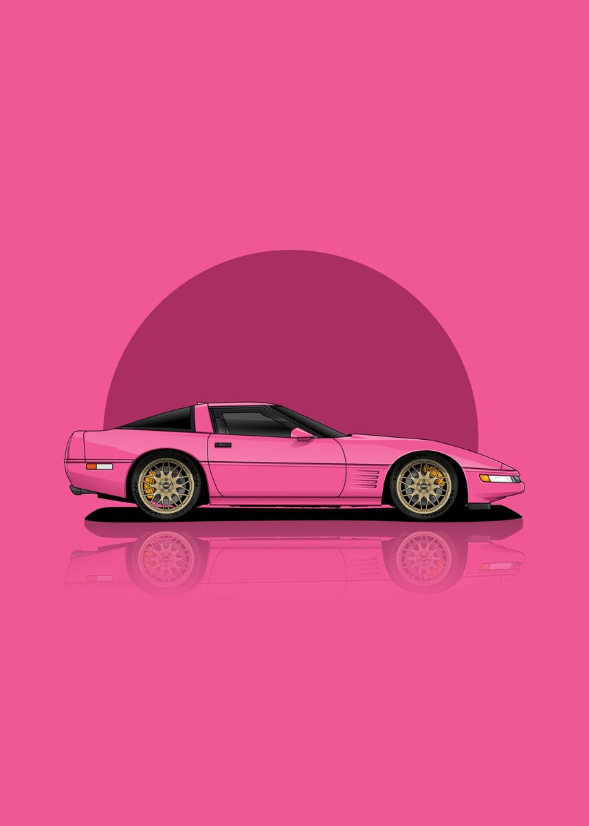 'Art Chevrolet Corvette C4' Poster by Dodi Firdaus | Displate
