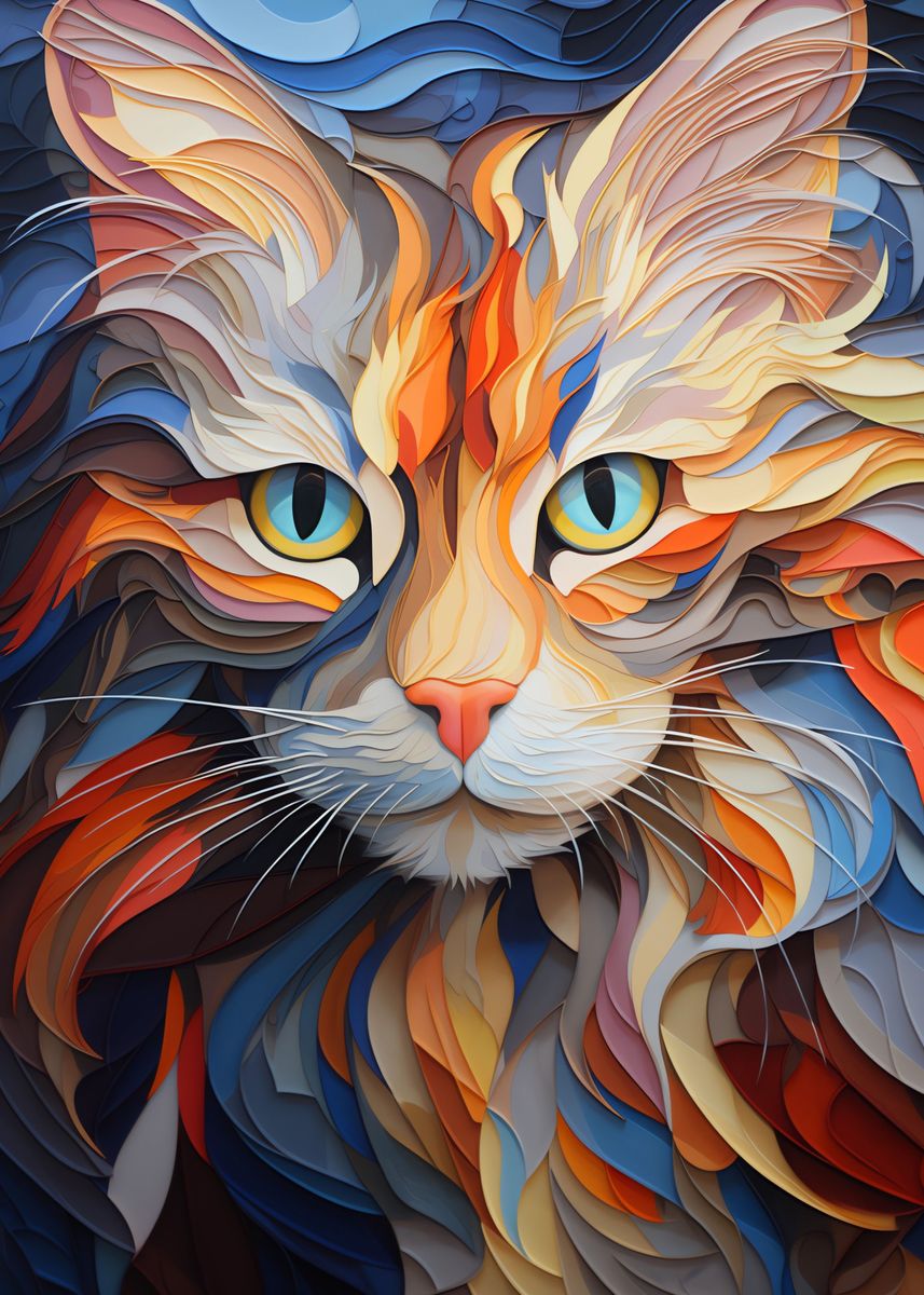 'Sassy Cat' Poster, picture, metal print, paint by Stellar Creative ...