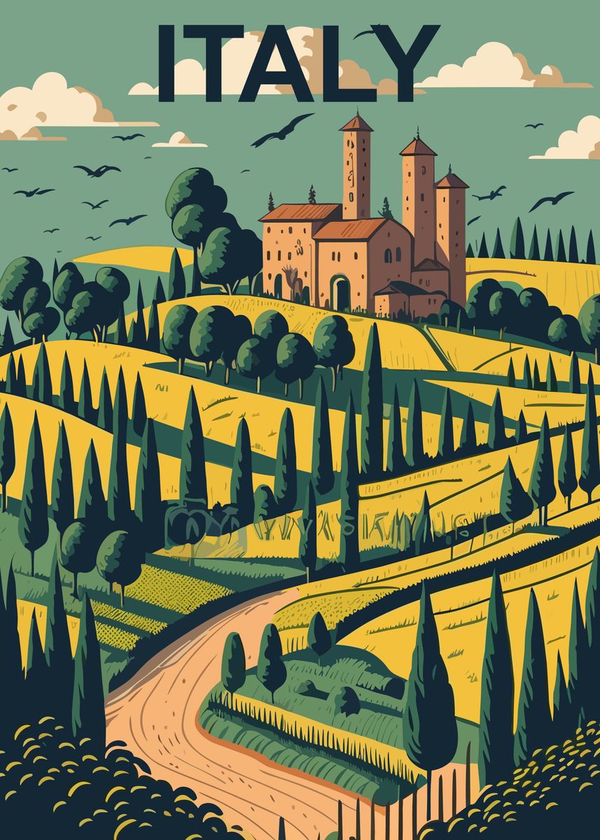 'Italy City' Poster, picture, metal print, paint by Bramcrye | Displate