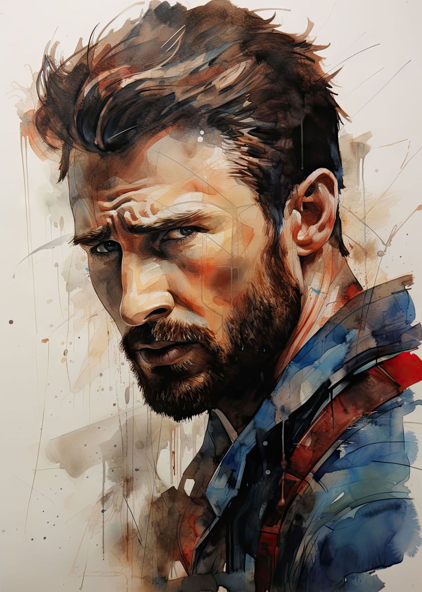 'Chris Evans' Poster, picture, metal print, paint by Jerhus | Displate