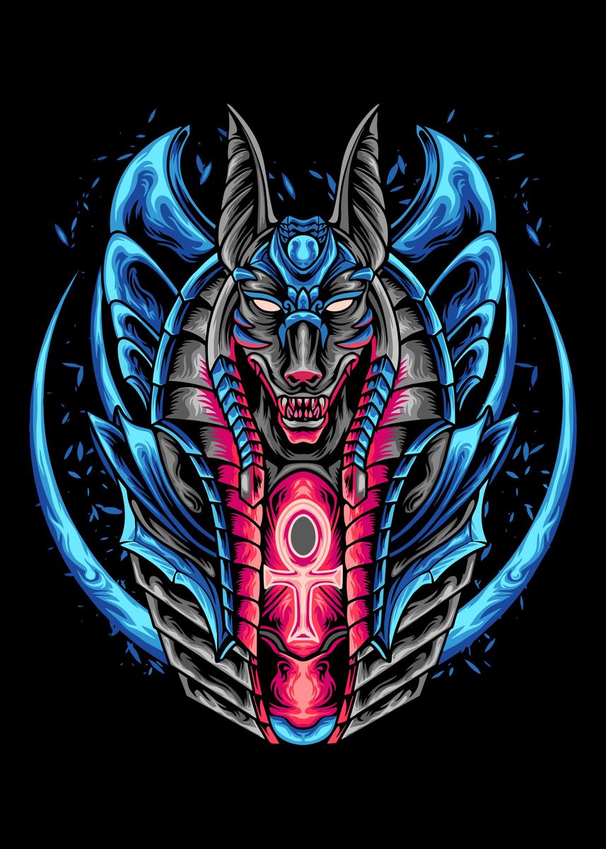'The Egyptian Anubis' Poster, picture, metal print, paint by Aamir ...