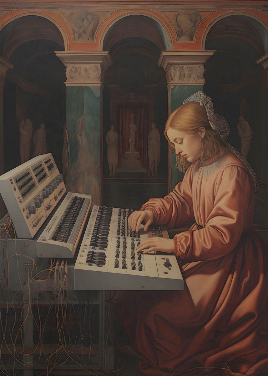 'Vintage Synthesizer Girl' Poster, picture, metal print, paint by sayp ...