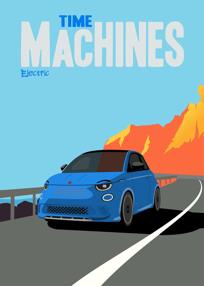 'Electric car' Poster, picture, metal print, paint by Jack | Displate