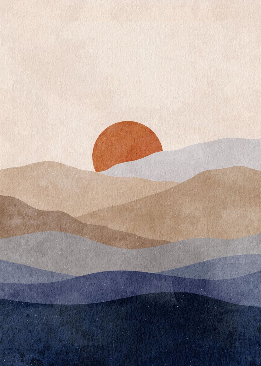 'Desert Watercolor' Poster by Yudha Anggara | Displate