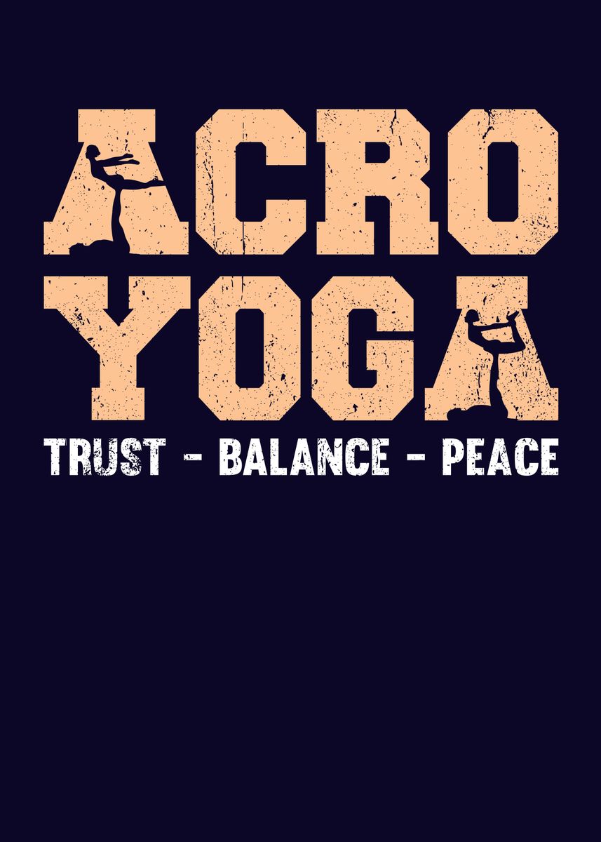 'Funny Acroyoga' Poster, picture, metal print, paint by MzumO | Displate