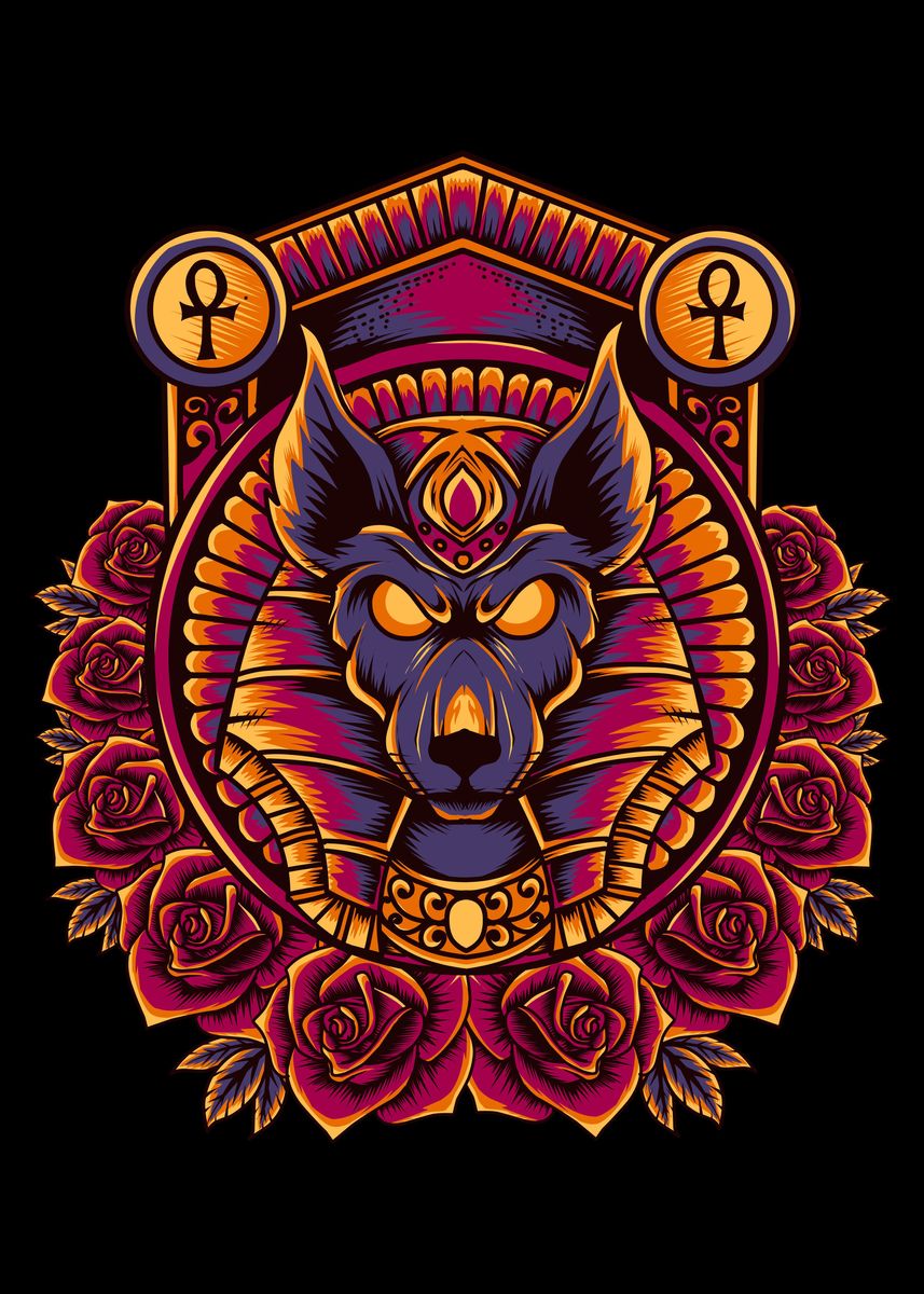 'The Egyptian Anubis' Poster, picture, metal print, paint by Aamir ...