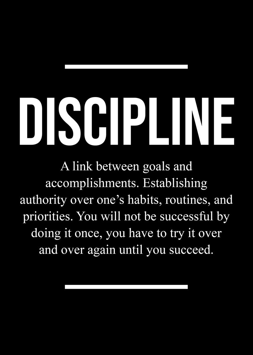 'Discipline' Poster, picture, metal print, paint by Kaly Prints | Displate