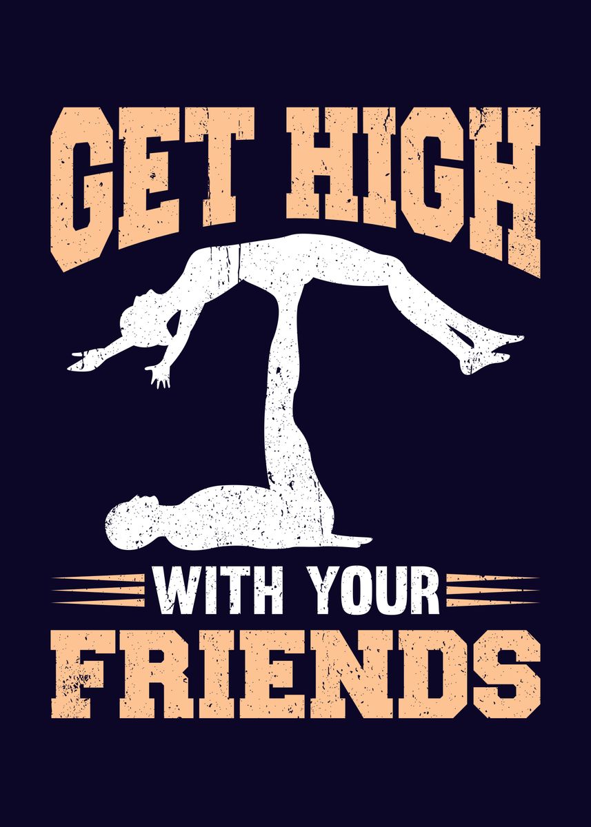 'Funny Acroyoga' Poster, picture, metal print, paint by MzumO | Displate