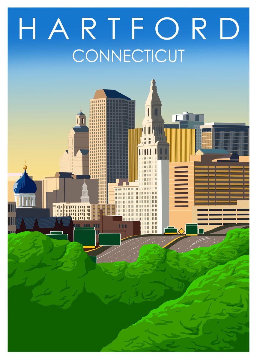 'Hartford' Poster, picture, metal print, paint by OmegaArt | Displate