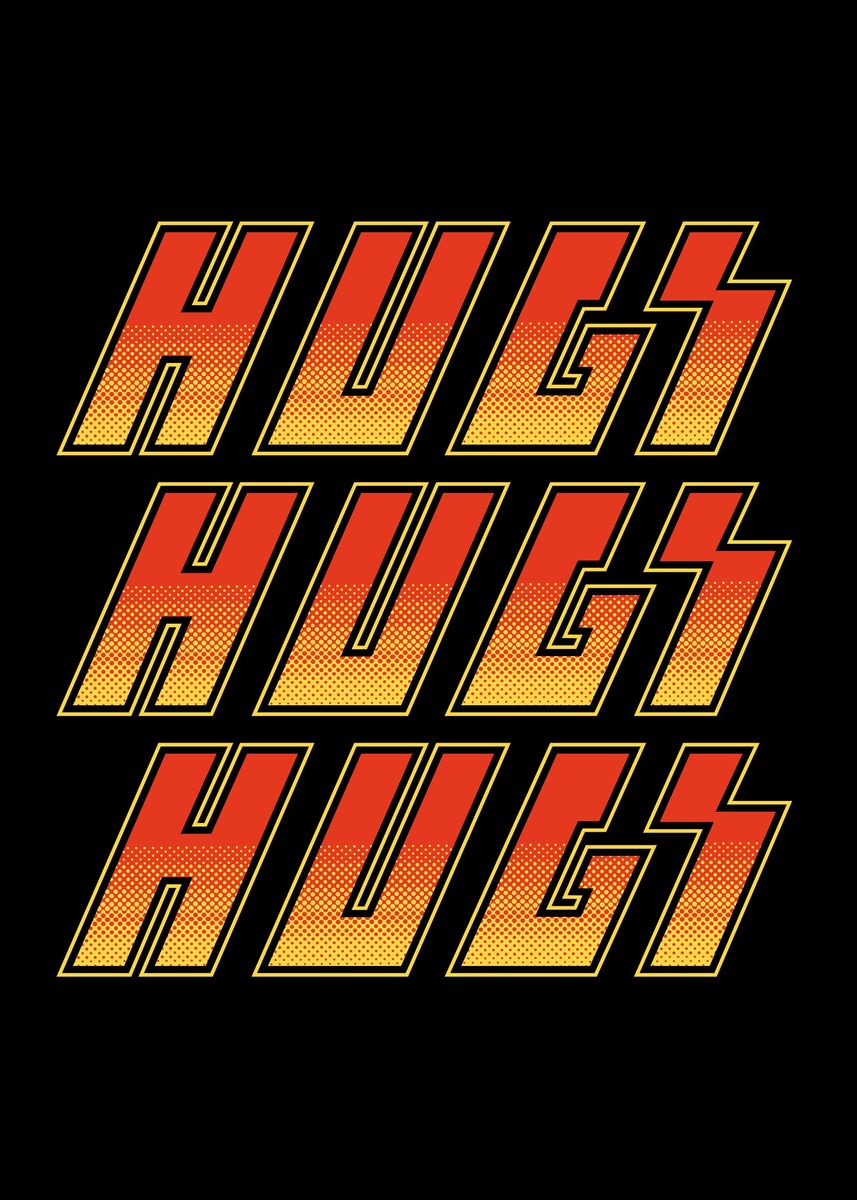 'Multi Hugs' Poster, picture, metal print, paint by rocket man | Displate