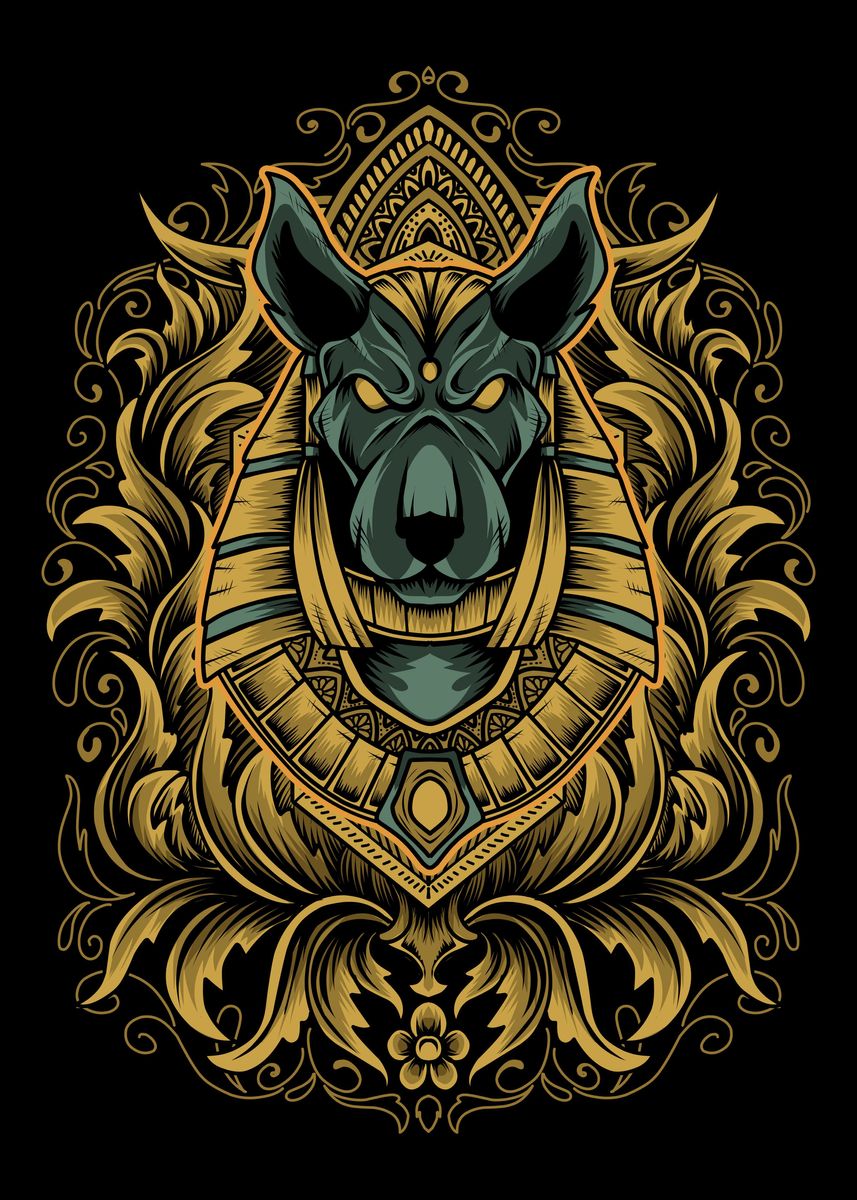 'The Egyptian Anubis' Poster, picture, metal print, paint by Aamir ...
