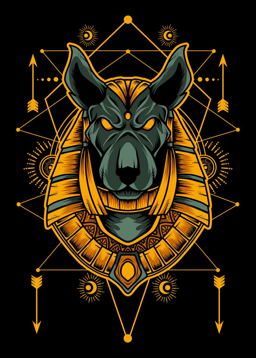 'The Egyptian Anubis' Poster, picture, metal print, paint by Aamir ...