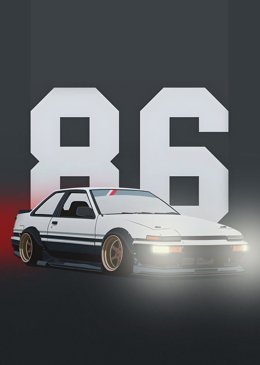 'THE HACHI ROKU AE86' Poster, picture, metal print, paint by Flux Lab | Displate