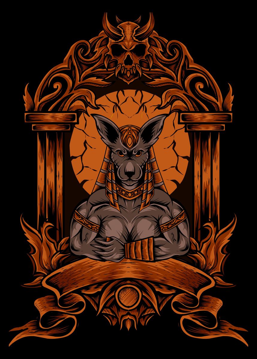 'The Egyptian Anubis' Poster, picture, metal print, paint by Aamir ...