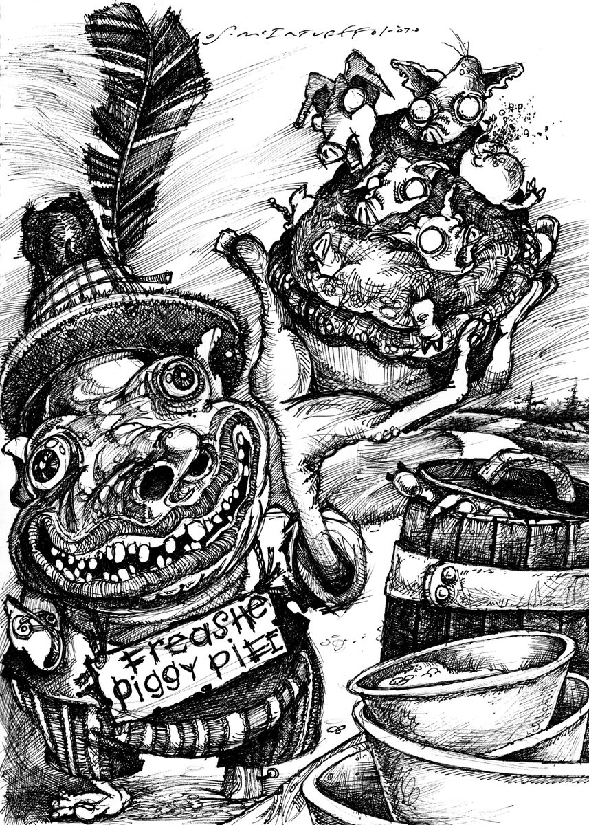 'Piggie Pie Pig Picture' Poster, picture, metal print, paint by Steve ...