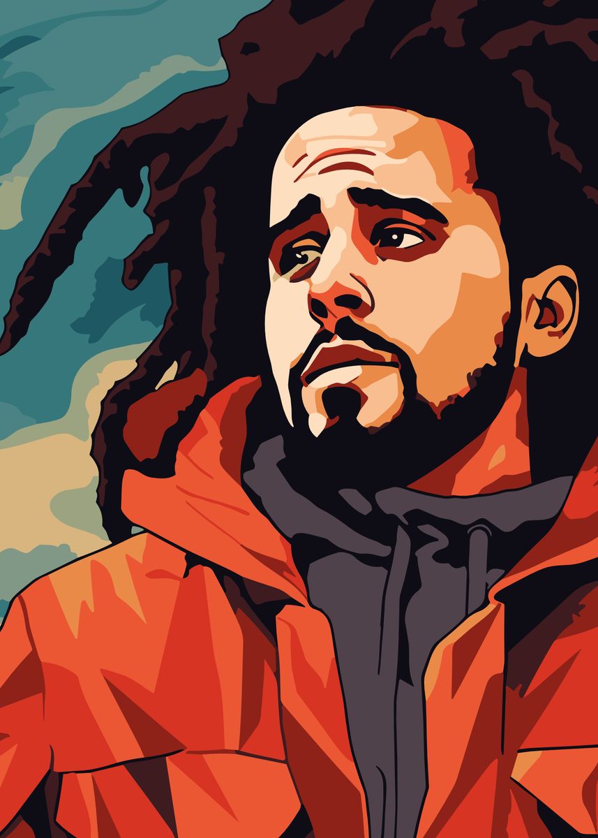 'J Cole Rap Music Rapper' Poster, picture, metal print, paint by ...
