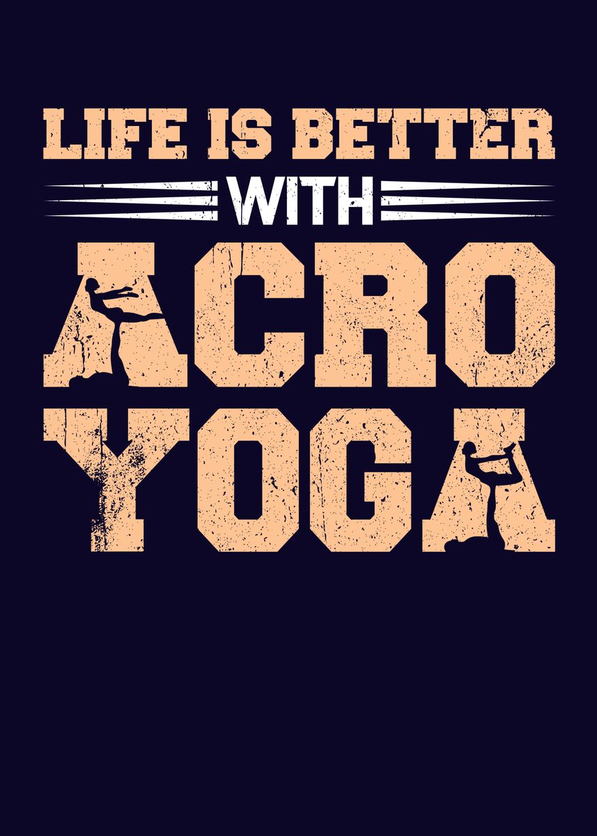 'Funny Acroyoga' Poster, picture, metal print, paint by MzumO | Displate