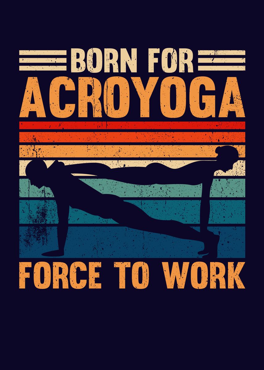 'Funny Acroyoga' Poster, picture, metal print, paint by MzumO | Displate