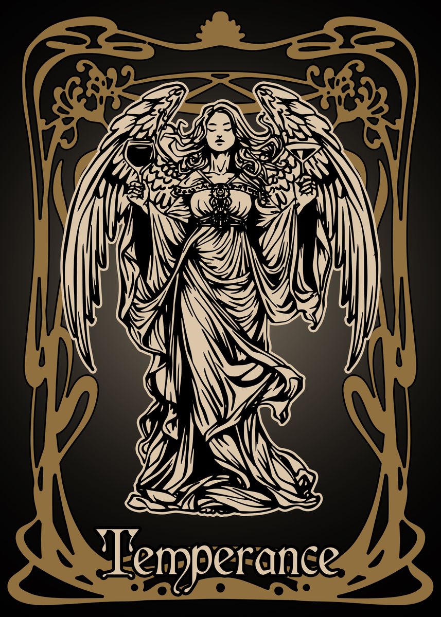 'Temperance Tarot card' Poster, picture, metal print, paint by ...