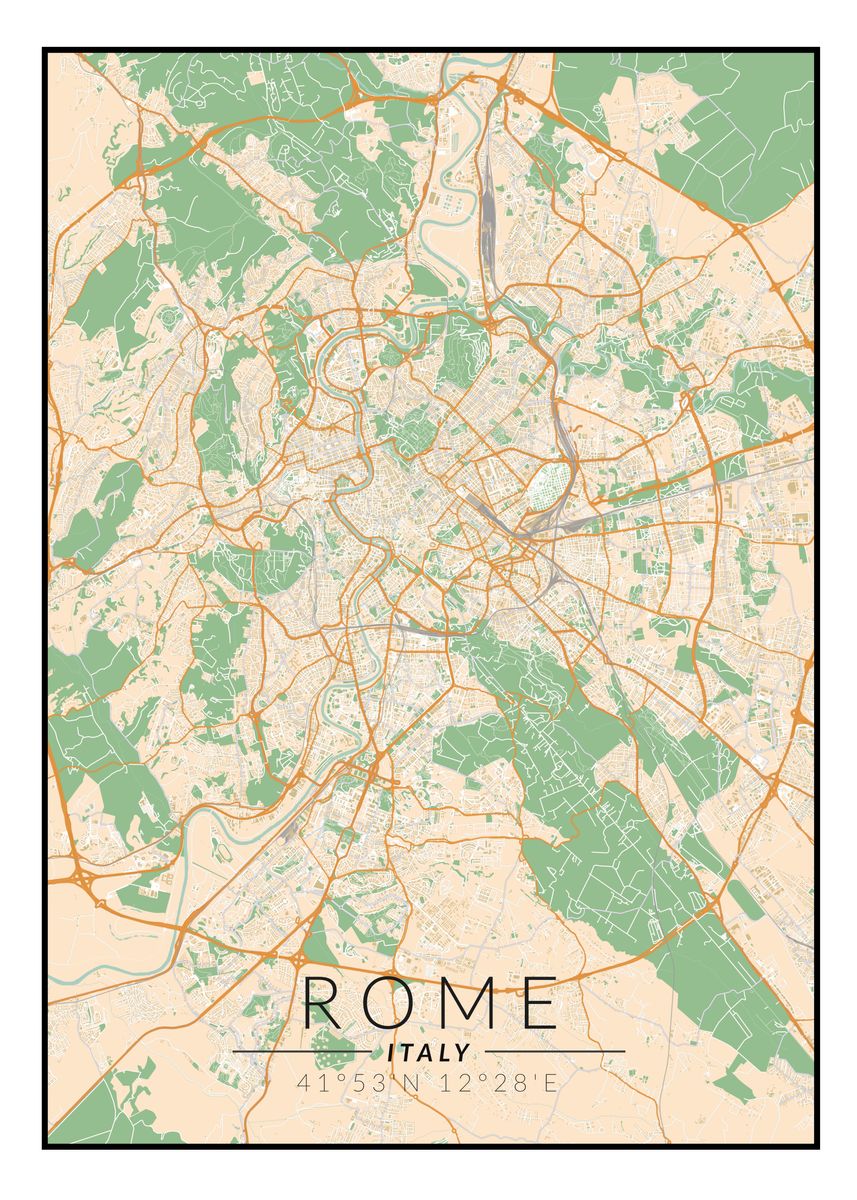 'Rome Map' Poster, picture, metal print, paint by Posterium Wall Art ...