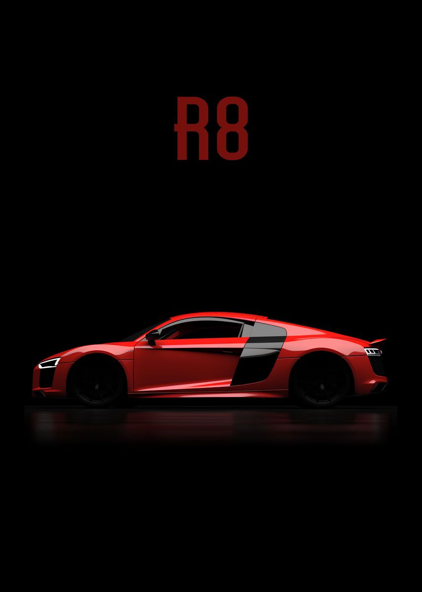 'r8 sport car' Poster, picture, metal print, paint by Masje Studio ...