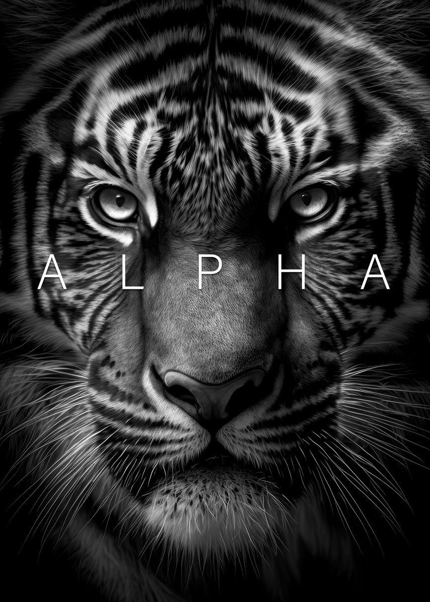 'alpha tiger animals king' Poster, picture, metal print, paint by mk ...
