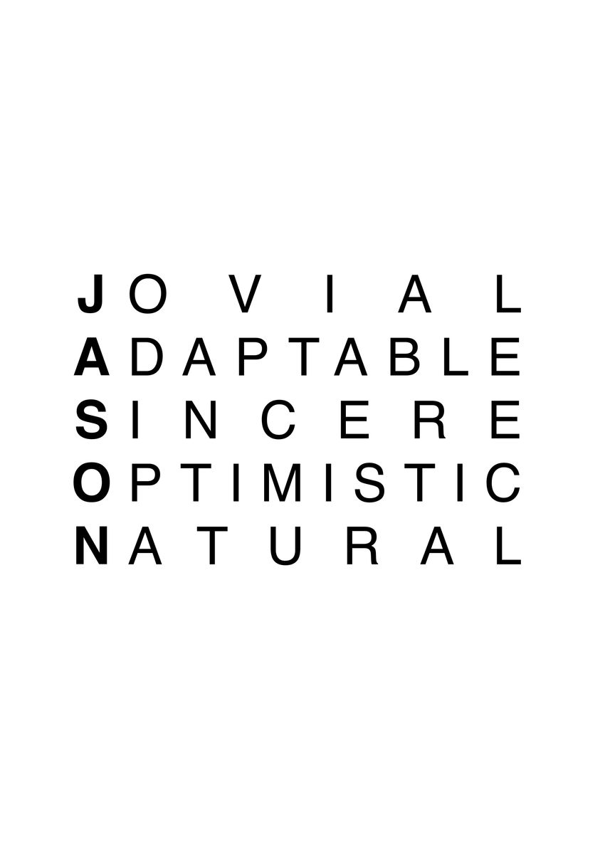 'JASON' Poster, picture, metal print, paint by MINIMAL QUOTES | Displate