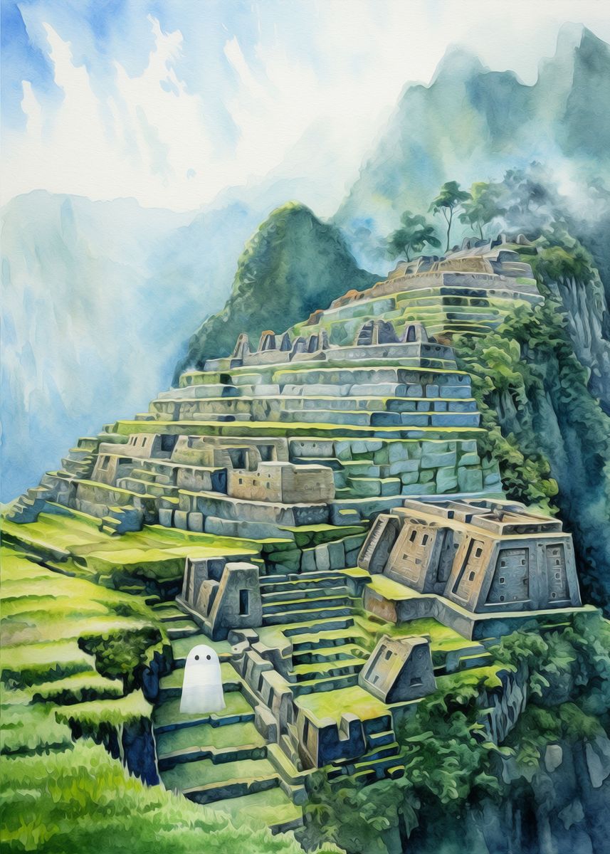 'Ghost at Machu Picchu' Poster, picture, metal print, paint by Paula ...