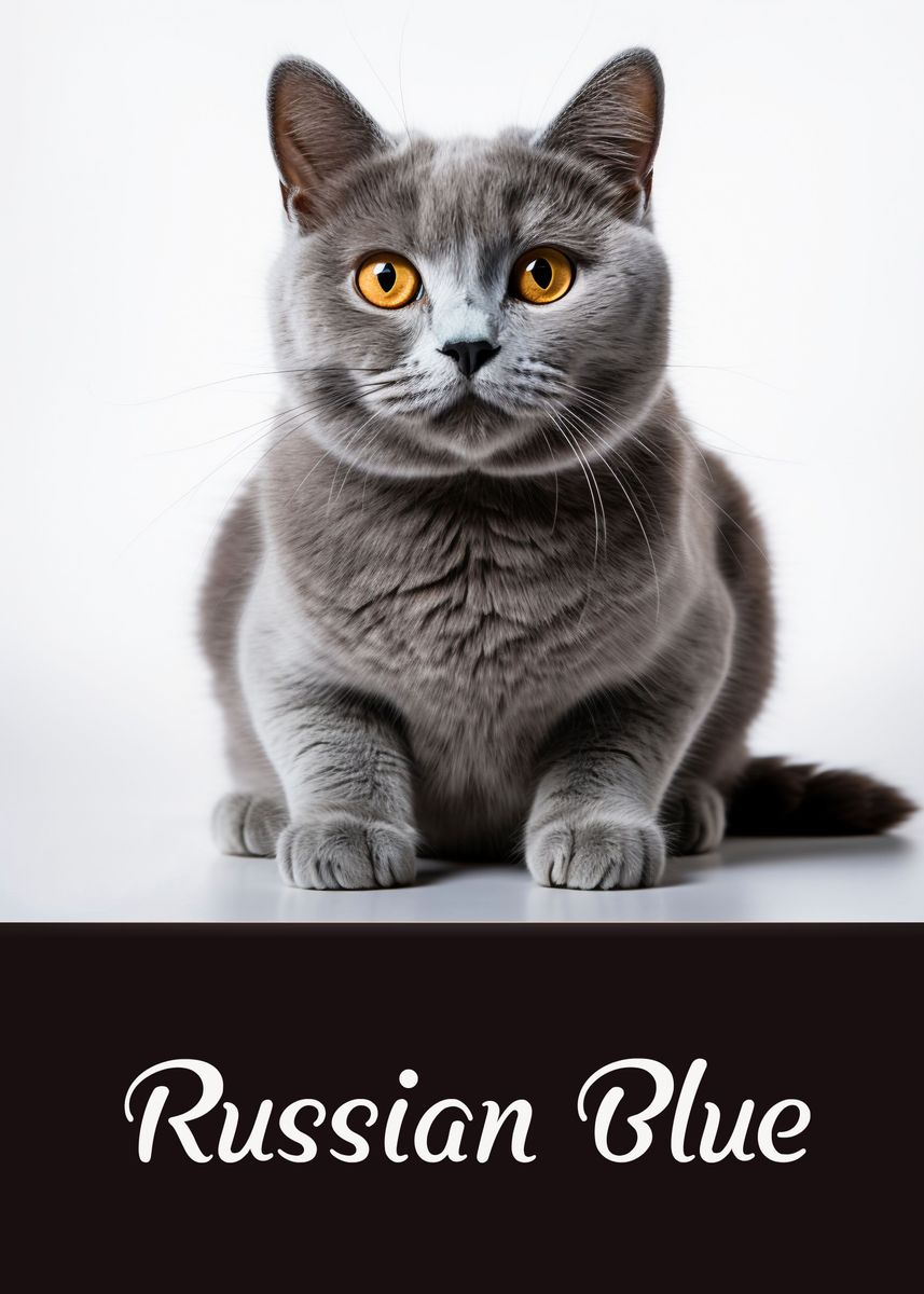 'Russian Blue' Poster, picture, metal print, paint by Van Zelman | Displate