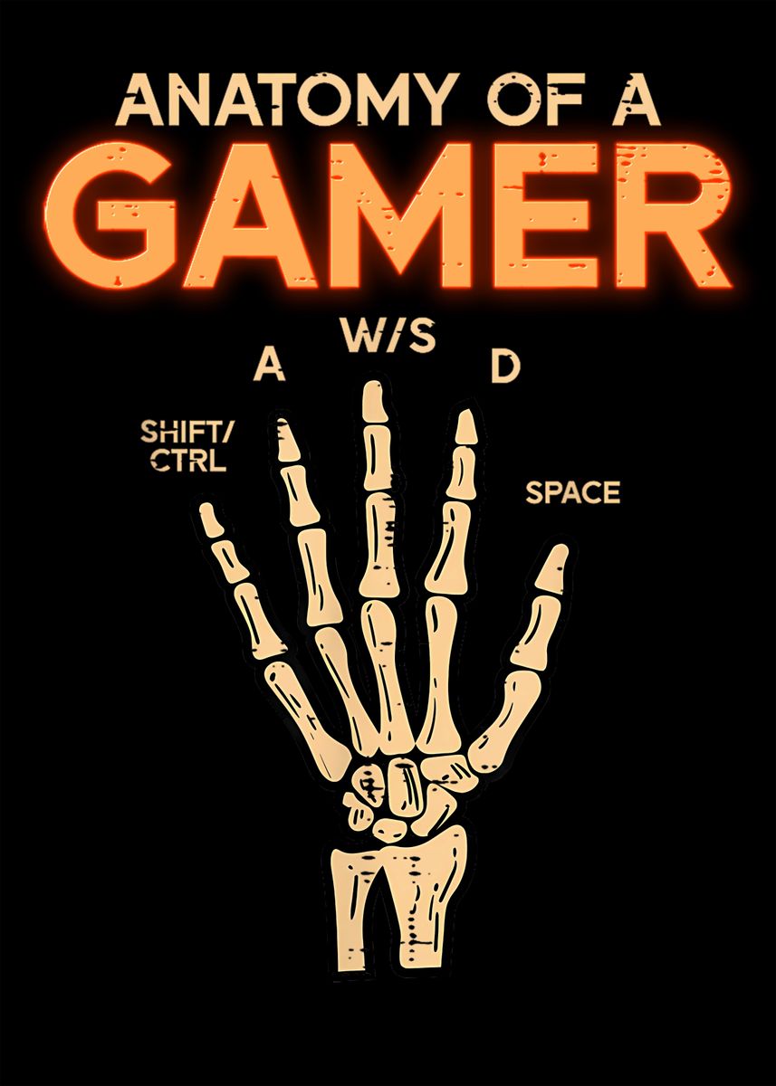 'Anatomy Of A Gamer' Poster, picture, metal print, paint by ...