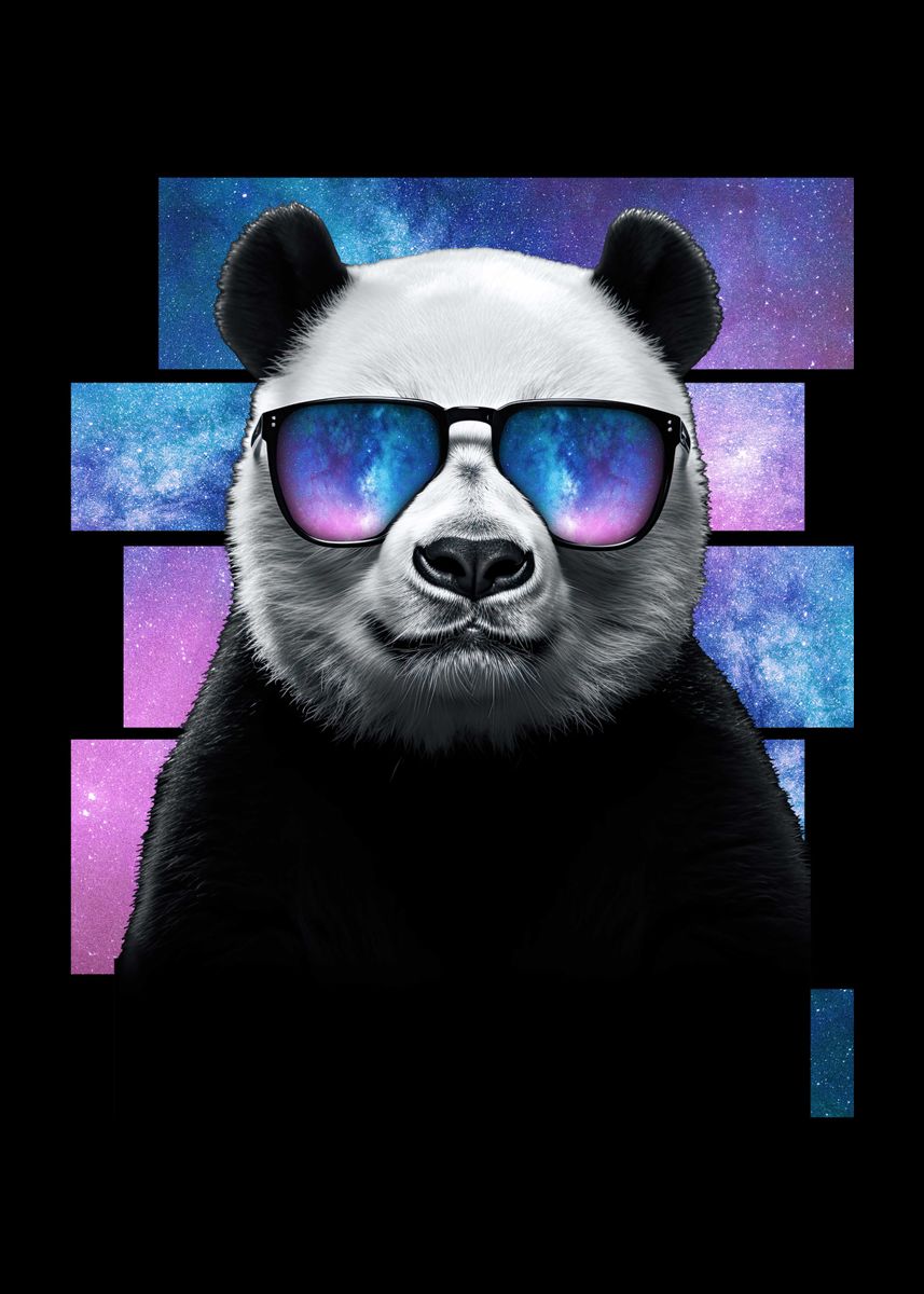 'Galaxy Space Panda Bear' Poster, picture, metal print, paint by ...