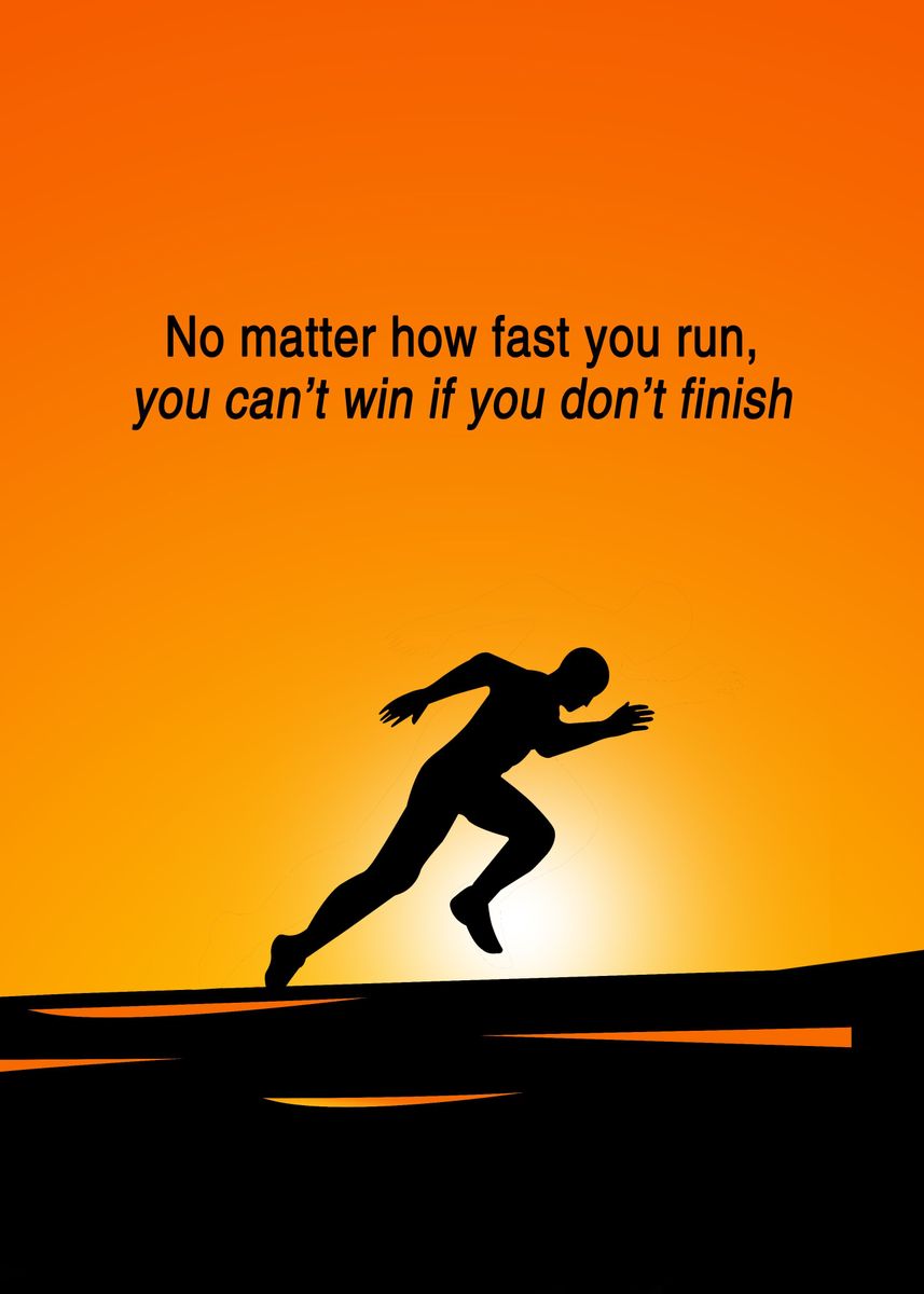 'Running Sport Motivation 2' Poster, picture, metal print, paint by QTK ...