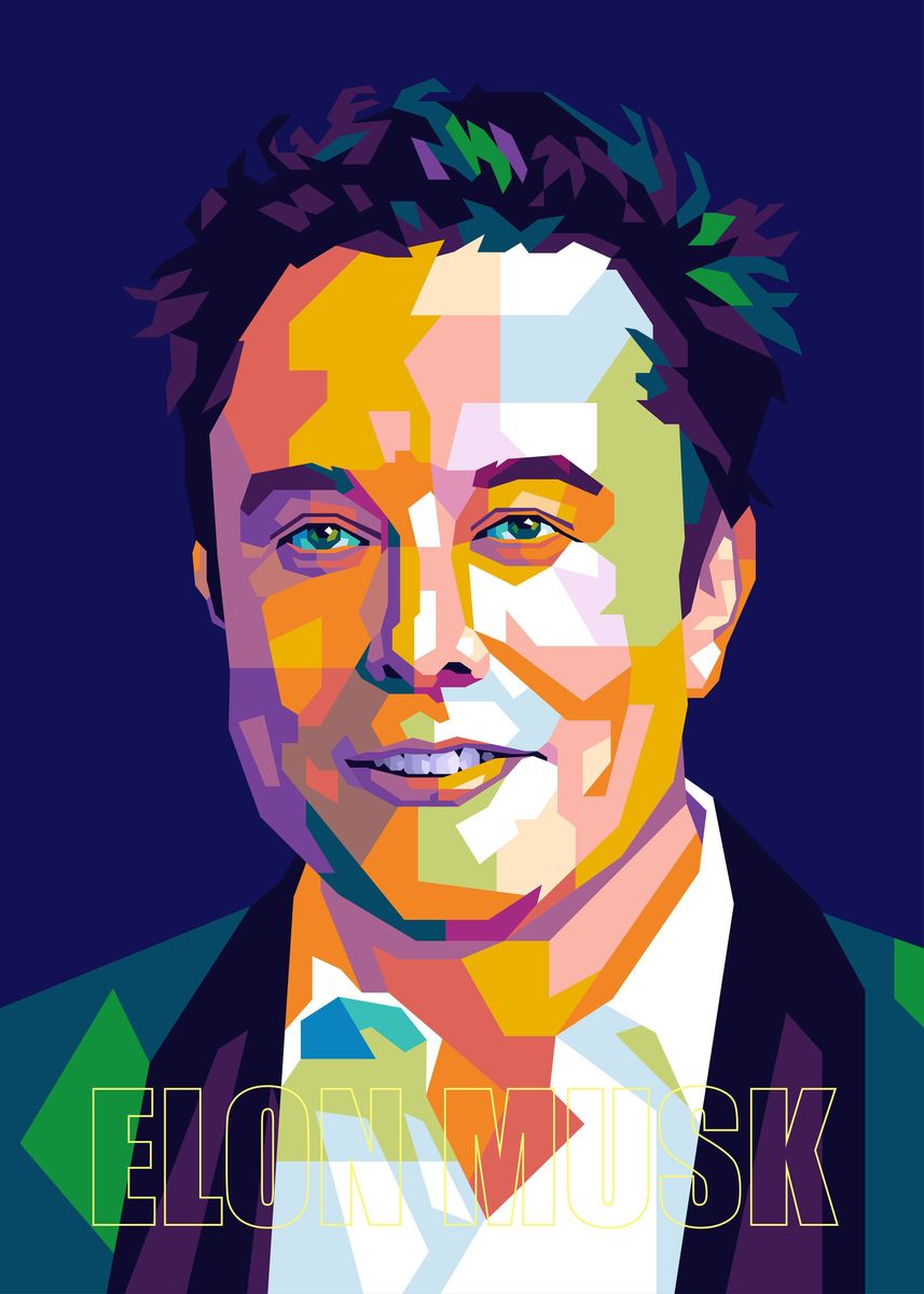 'Elon Musk' Poster, picture, metal print, paint by Mas Nono | Displate