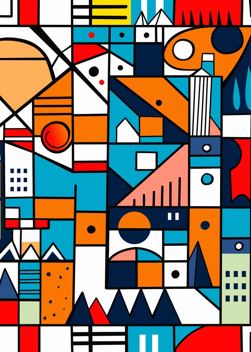 'Geometric Doodle' Poster, picture, metal print, paint by Prawny | Displate