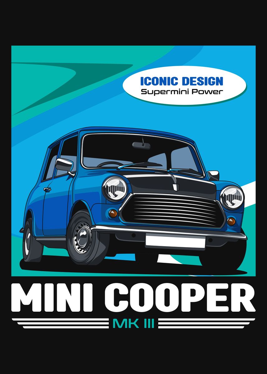 'British Mini Classic Car' Poster, picture, metal print, paint by ...