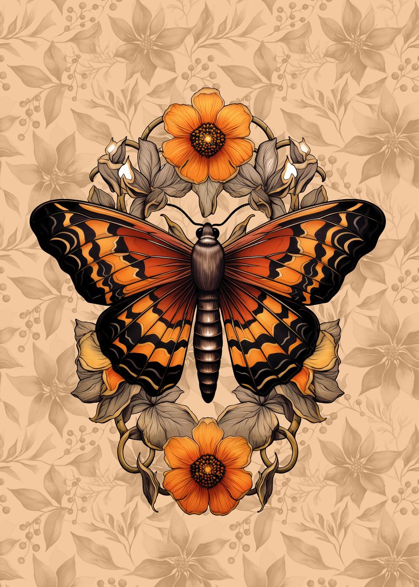 'Adorned Monarch Butterfly' Poster, picture, metal print, paint by Juka ...