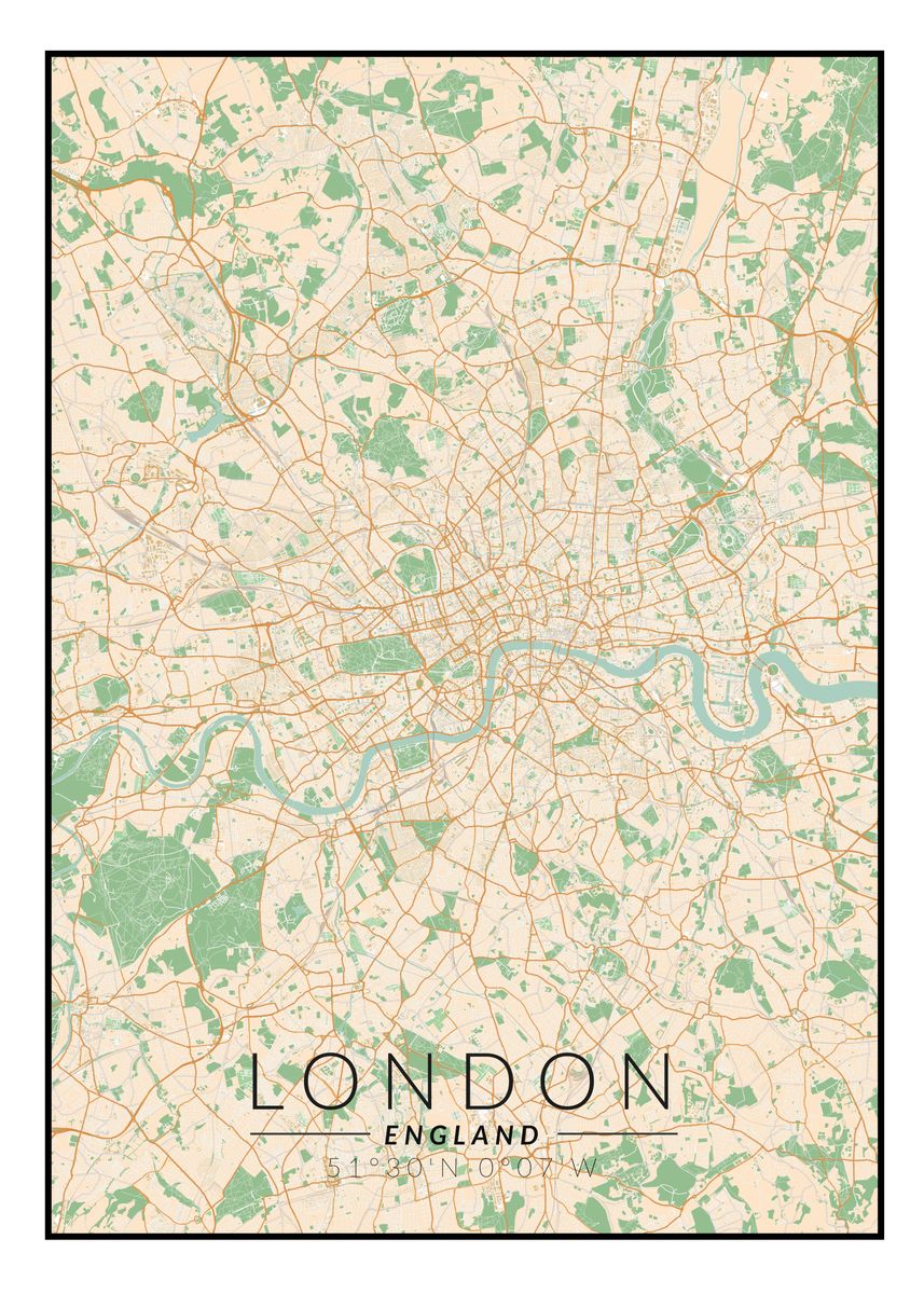 'London Map' Poster, picture, metal print, paint by Posterium Wall Art ...