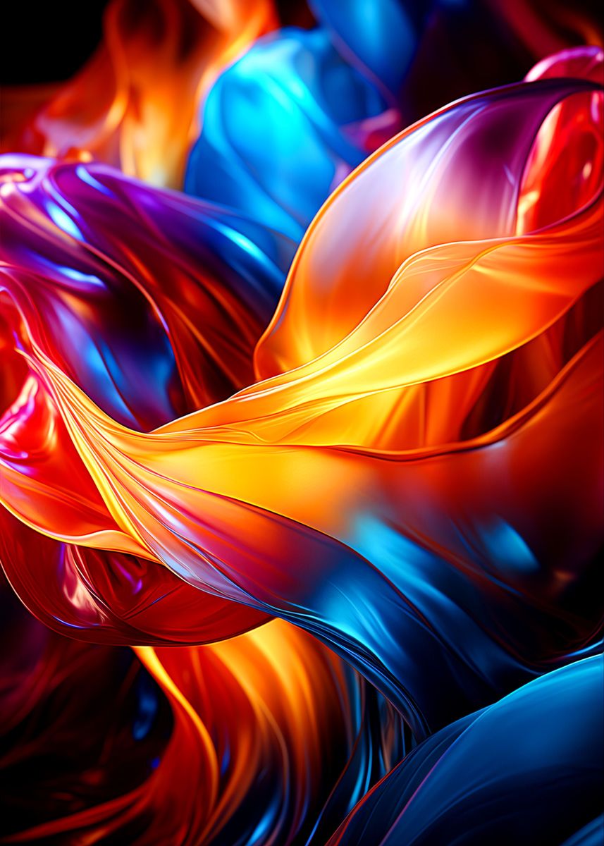 'Colorful Wave' Poster, picture, metal print, paint by hoang minh ...