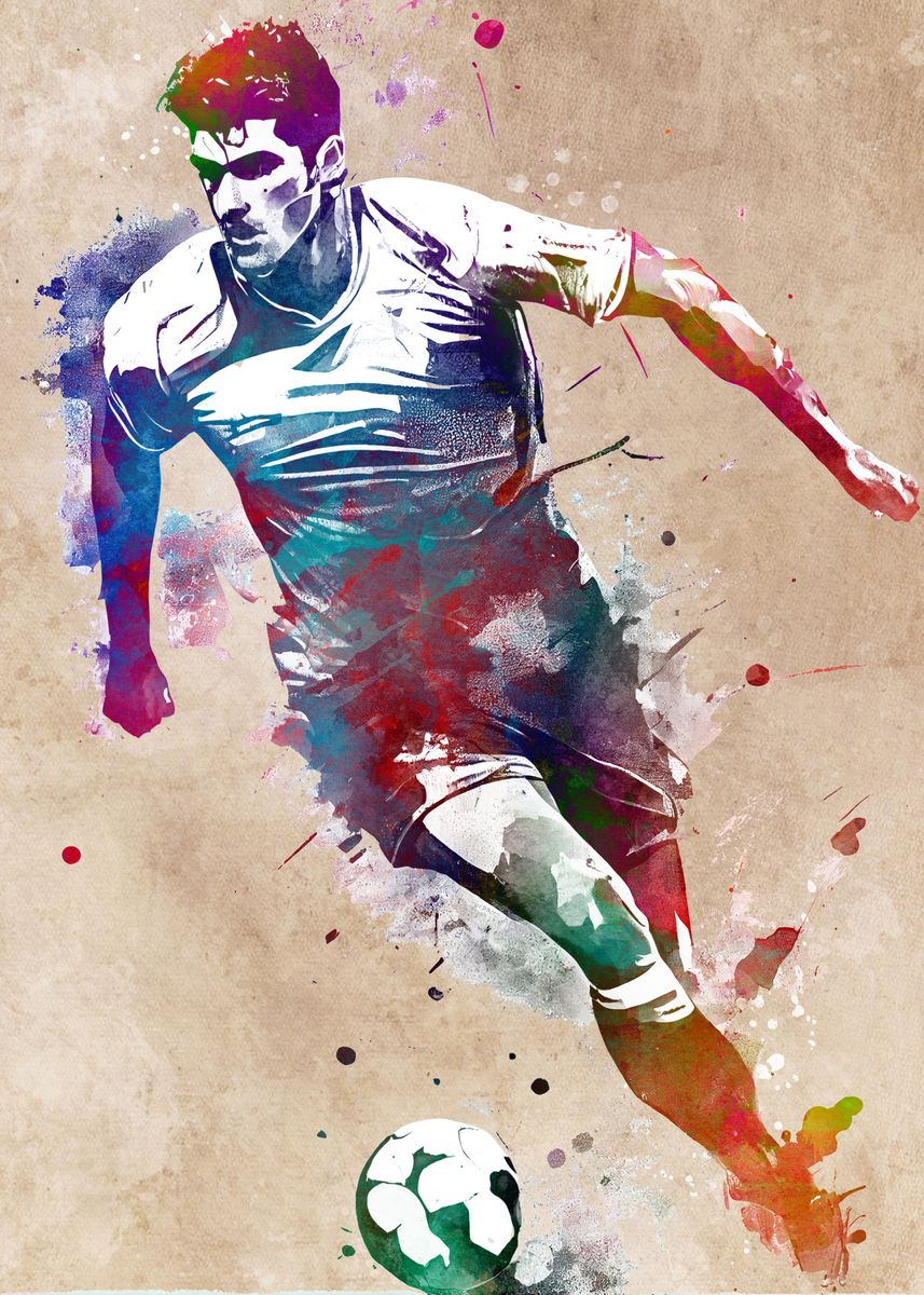 'Soccer player' Poster, picture, metal print, paint by JBJart Justyna ...