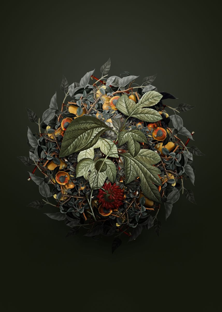 'Paper Mulberry Wreath' Poster, picture, metal print, paint by Holy ...