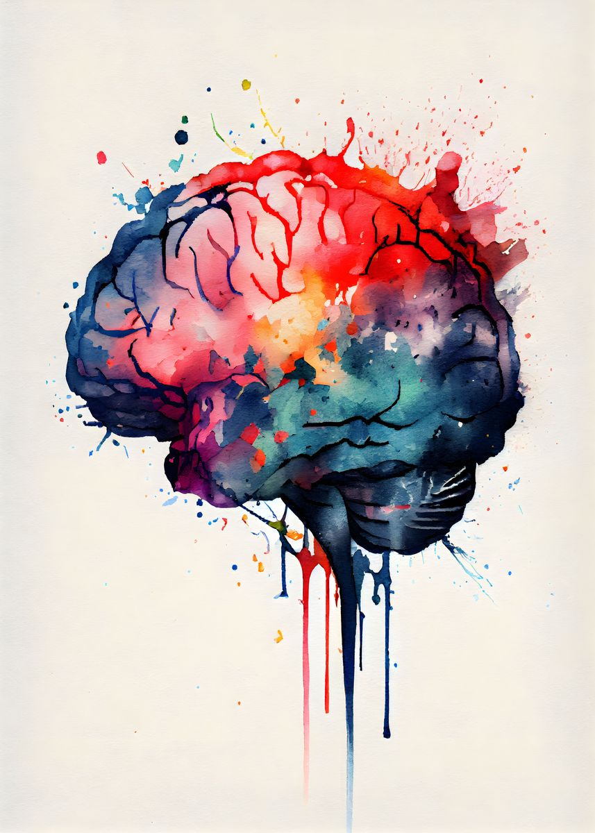 'Brain in Color' Poster, picture, metal print, paint by Zanoozi Art ...